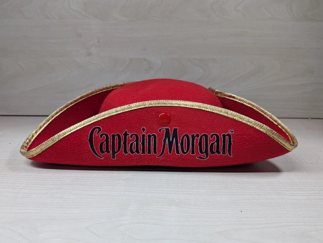 CAPTAIN MORGAN RED Tricorn Pirate Style Hat - Man Cave or Party, or Hen ...