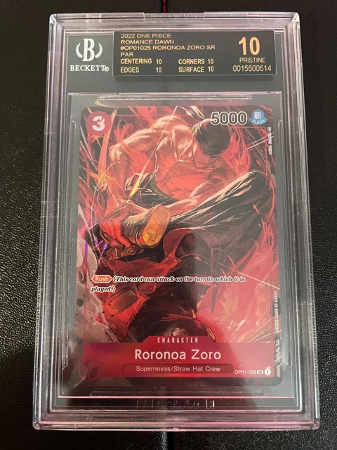 RORONOA ZORO - OP01-025 - Beckett Black Label - 10 Pristine £227.00 ...