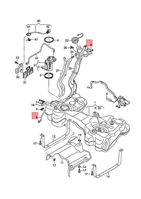 AUDI VW A3 S3 S3 Sportback Lim. Quattro. Sportb. Entlüftungslinie ...