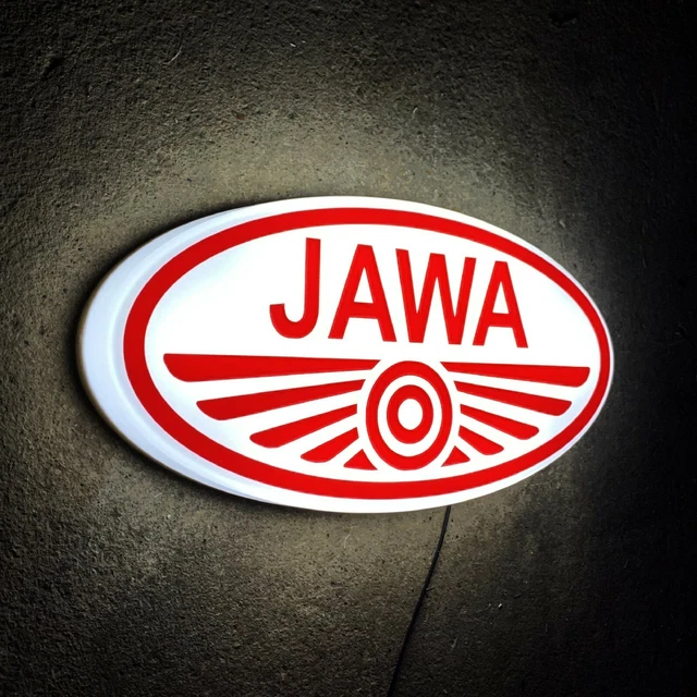 JAWA MOTORCYCLES INDIA Logo Led Light Box Sign Petrol Garage Car ...