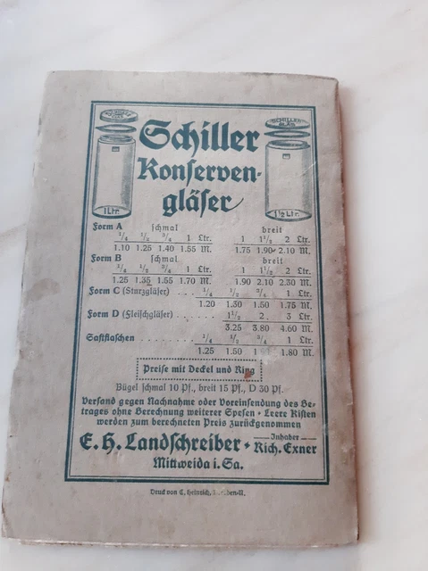 ALTES PILZKOCHBUCH VON Emil Herrmann Dresden 1918 original Kriegsküche ...
