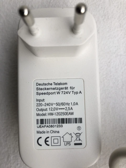 ORIGINAL NETZTEIL SPEEDPORT W 724V - HW-120250EAW, Steckernetzgerät, 12 ...