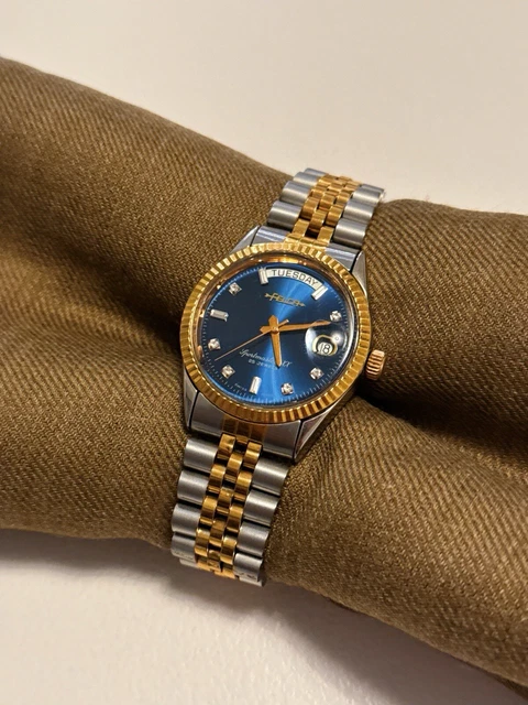 VINTAGE FELCA SPORTMASTER XX 25 Jewels Blue Diamond Dial Automatic ...