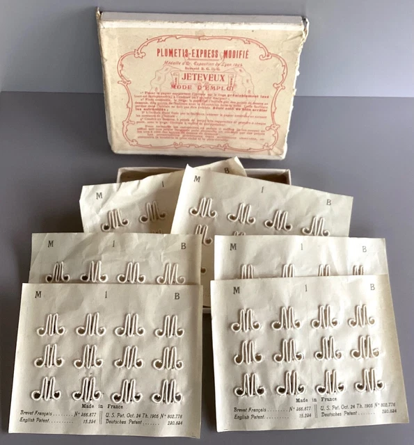 BOÎTE DE 72 Anciennes initiales brodées lettre M, Plumetis-Express EUR 56,00 - PicClick FR