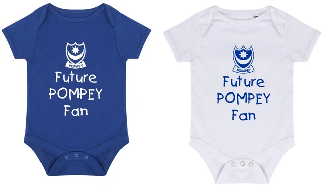 FUTURE POMPEY FAN baby vest, PFC, PORTSMOUTH FC, BLUE ARMY, SIZE 0-3 to ...
