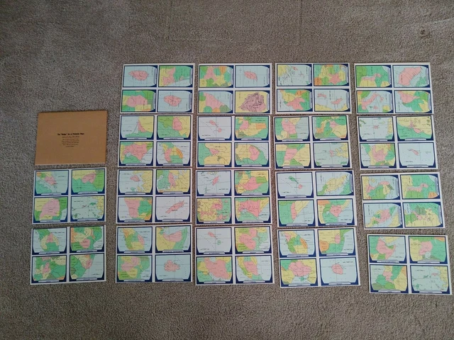 PHILATELIC MAPS BY K. Bileski 1950 72 Maps 18 Sheets - "Bridge" Set No ...