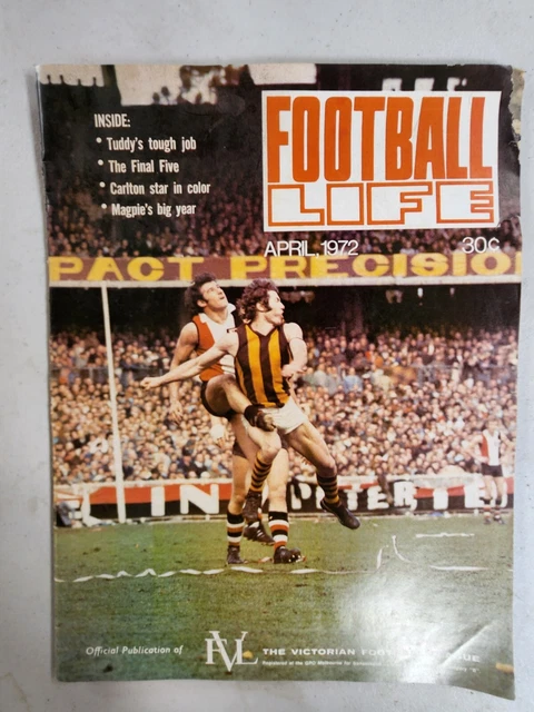 VFL FOOTBALL LIFE 1972 (AFL) 42 Page Magazine $24.99 - PicClick AU