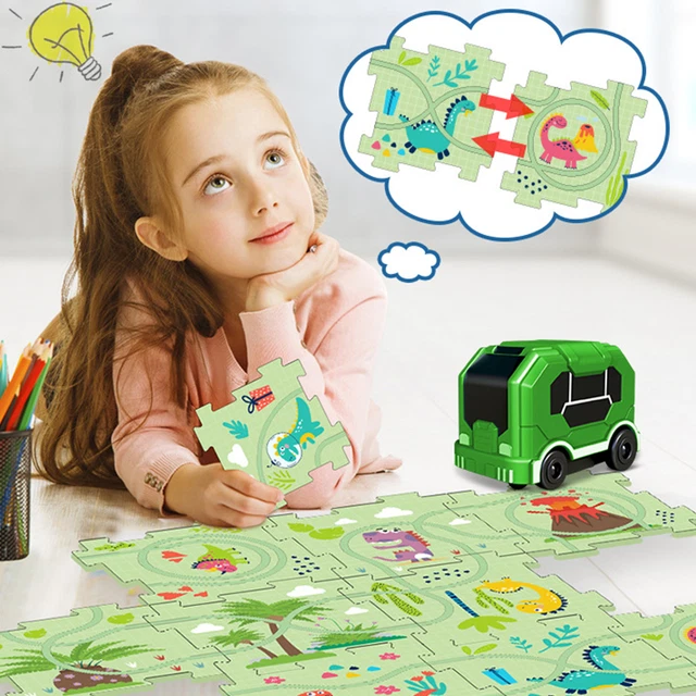 LEARNING TRACK DESIGN Diy City Map Puzzle Rail Car Enhance Creativity ...