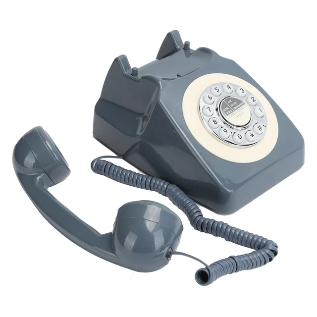 (GREY)RETRO LANDLINE PHONE 1960'S Classic Old Fashioned Corded ...