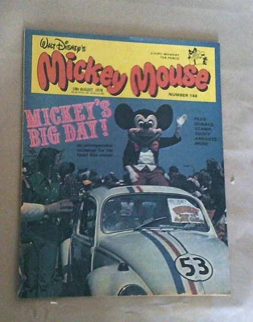 WALT DISNEY MICKEY mouse Mickey's Big Day 19th August 1978 No,148. 10p ...
