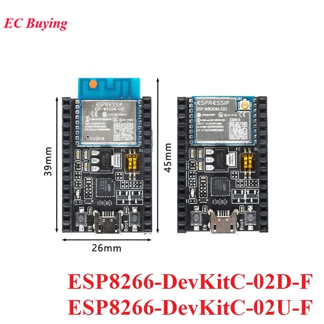 ESP8266 DEVELOPMENT BOARD - ESP-WROOM-02D/02U Module, DevKitC Series ...