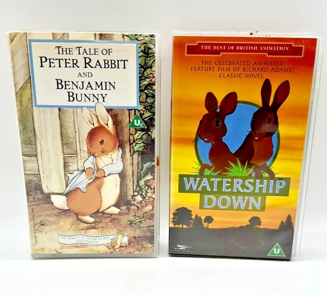 TALE OF PETER RABBIT Benjamin Bunny VHS + WATERSHIP DOWN VHS Animation ...