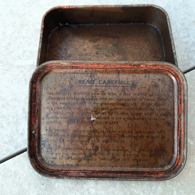 ORIGINAL US WW2 DINGHY RATION Boîte de ration, LIFEBOAT AND LIFERAFT ...