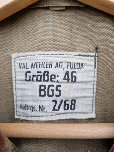 FELDJACKE BGS SUMPFTARN Bundesgrenzschutz 1968 Tarn Jacke Arbeitsjacke ...