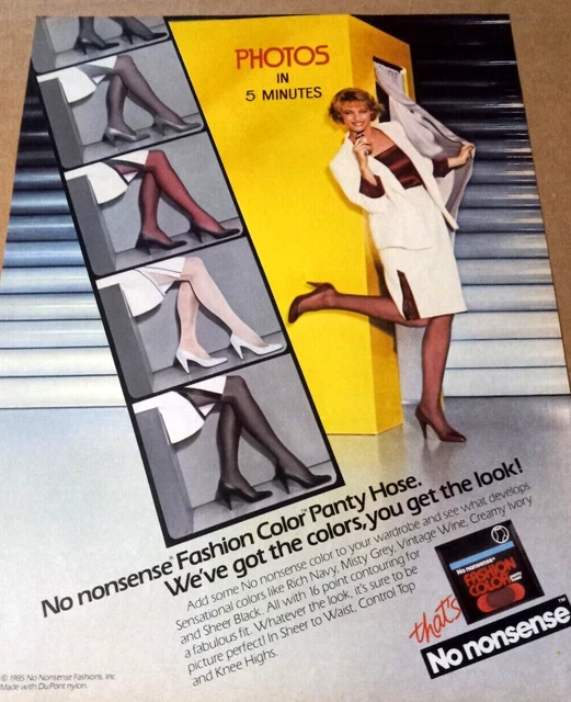 1985 PRINT AD -No Nonsense Fashion Color Pantyhose girl legs vintage ...