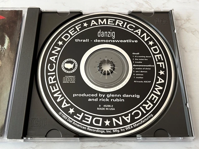 DANZIG THRALL DEMONSWEATLIVE CD/EP ORIGINAL 1993 Def American 9 45286-2 ...