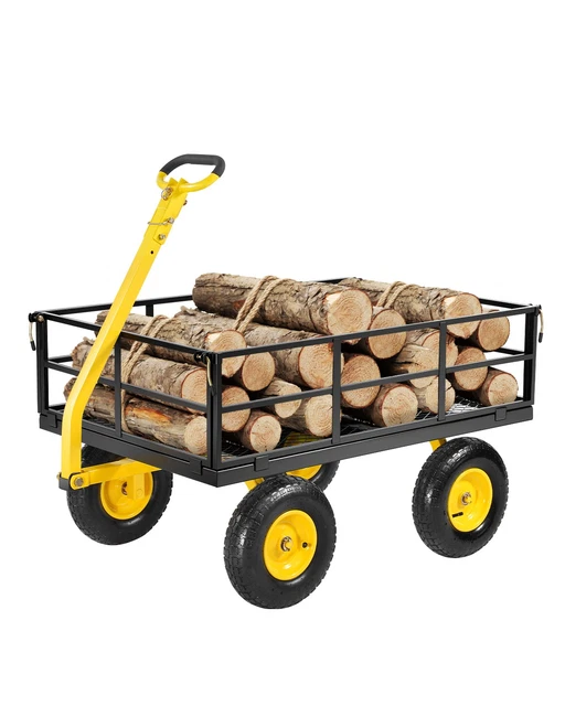 VEVOR STEEL GARDEN Cart 1200lb Capacity Heavy Duty Yard Wagon Utility ...