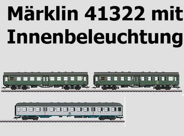 MÄRKLIN 41322 SILBERLING 2 Conversion Wagon Interior Light Tail DB EP 4 ...