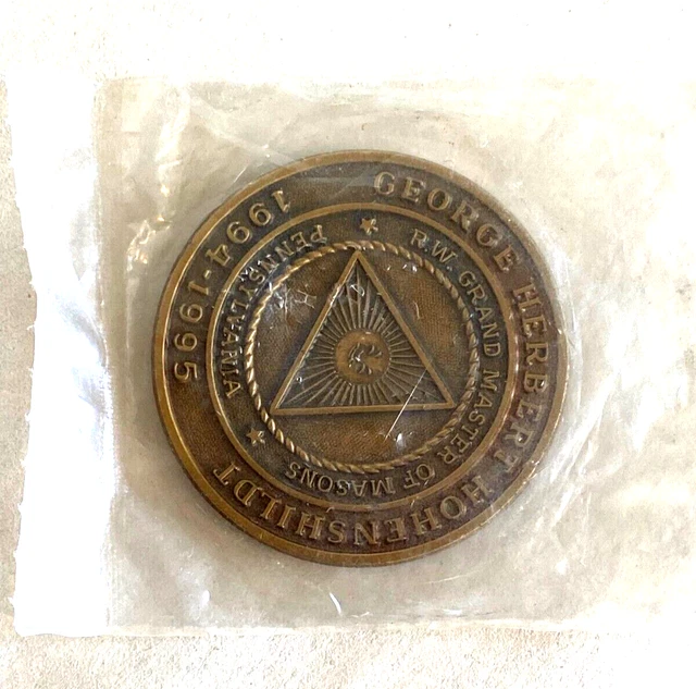 1994-1995 MASONIC COIN Grand Master Masons Pennsylvania George ...
