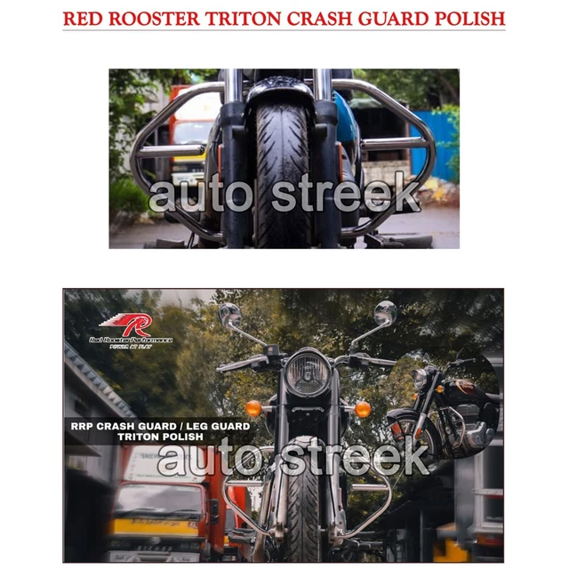 ROYAL ENFIELD REBORN Classic 350cc Red Rooster Crash Guard Triton ...