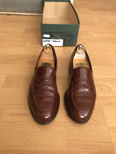 FOSTER & SON Brown Leather Men’s Loafers Shoes Uk 8, Made In England £ ...
