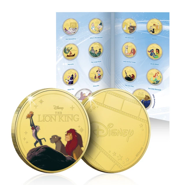 DISNEY GIFT LIMITED Edition 14 Chibi Collectable Gold Plated Coins ...
