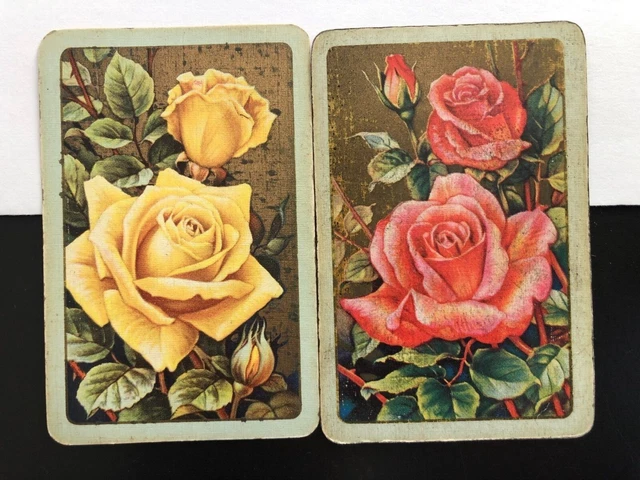 VINTAGE RETRO ART Swap Playing Cards: Champagne Pink Roses Flower ...