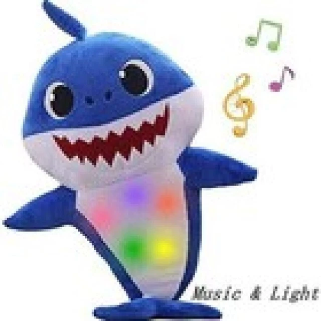 SING MUSIC LIGHT Cartoon Baby Shark Stuffed Doll Plush Kid Educational ...