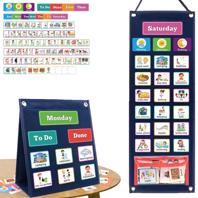 VISUAL SCHEDULE CHORE Chart for Kids Routine Chart with Autism Learning ...