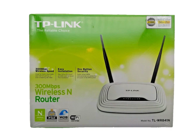 TP-LINK TL-WR841N 2.4GHZ N300 300Mbps Wireless WiFi Router/WPS Connect ...