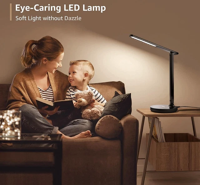 AUKEY 7W LED Desk Lamp, 3 Colour Temperatures, 4 Brightness Levels ...