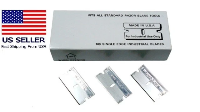 SINGLE EDGE RAZOR Blades Made in U.S.A Box of 100 Pieces $9.95 - PicClick