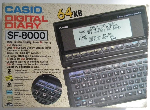 CASIO DIGITAL DIARY Sf 8000 64 Kb Vintage Electronics £108.56 - PicClick UK