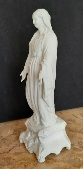 SUJET PERSONNAGE FIGURINE La Sainte Vierge Marie en biscuit porcelaine ...