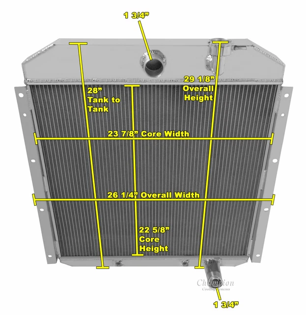 SUPER CHAMPION 3 Row All Aluminum Radiator for 1955 - 1959 GMC Truck # ...