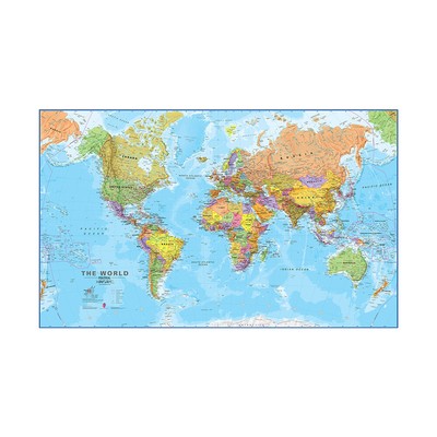 MAP OF THE WORLD POLITICAL MAP POSTER PRINT OFFICE WALL DECOR SIZE 59 ...