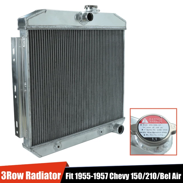 3 ROW ALUMINUM Core Radiator For 1955-1957 1956 Chevy Bel Air Nomad 150 ...