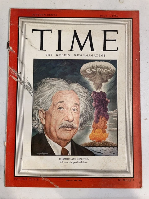 TIME MAGAZINE JULY 1, 1946 Albert Einstein Cosmoclast Vintage Ads £40. ...