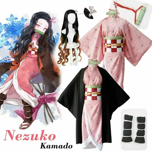 DEMON SLAYER KIMETSU no Yaiba Anime Nezuko Costume Outfit Wigs Cosplay ...