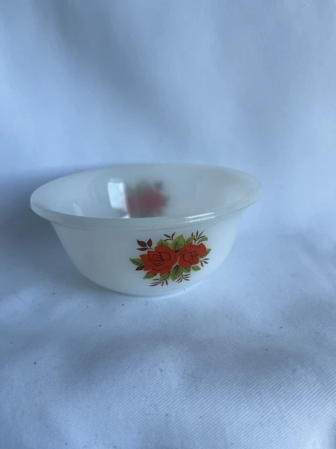 SMALL PYREX PHOENIX Opalware Dish Red Flowers This Is For A Pair £15.00 ...