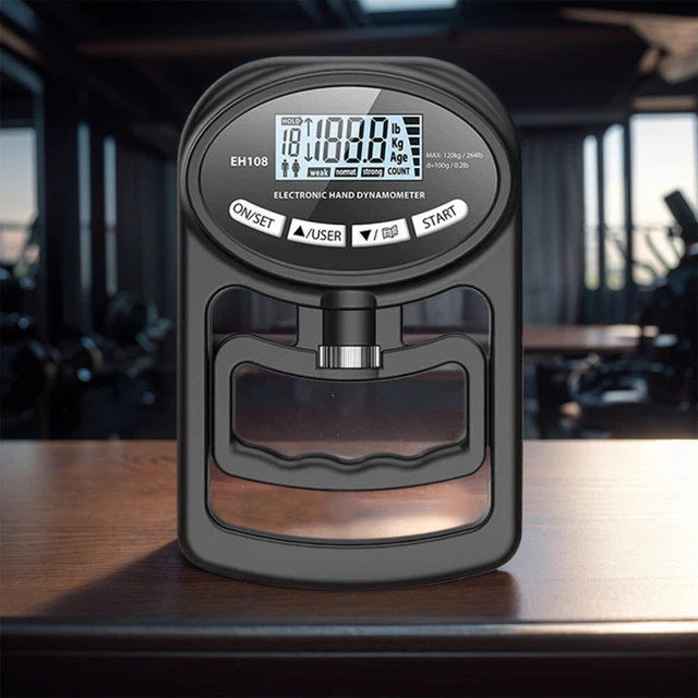 DIGITAL HAND DYNAMOMETER 265Lbs/120Kg Grip Strength Meter LED Display ...