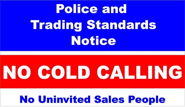 NO COLD CALLING warning sticker house door sign self adhesive decal ...