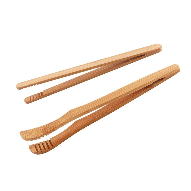 KITCHEN COOKING BAMBOO Reusable Toast Clip Gripper Food Tongs Tea ...