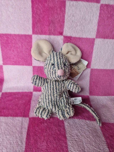 VINTAGE RUSS BERRIE Home Buddies Sniffy Mouse Green Striped Towelling ...