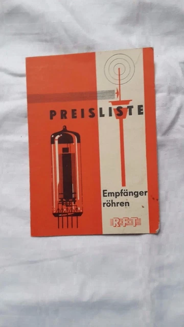 DDR WERBUNG PROSPEKT Preisliste Empängerröhren RFT 1964 EUR 9,90 - PicClick DE