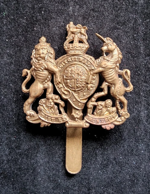 WW2 ERA GENERAL Service Corps Brass Cap Badge British Military King's ...