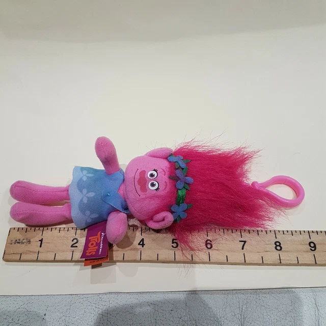 POPPY TROLL SOFT Toy Plush With Clip Keyring From Dreamworks NEW o £10. ...
