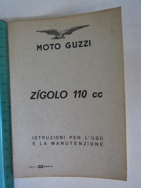 MOTO GUZZI ZIGOLO 110cc. manuale uso e manutenzione 1962 ORIGINALE EUR ...