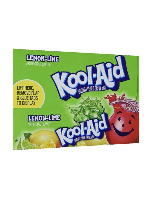 KOOL-AID LEMON LIME Unsweetened Soft Drink Mix, 0.13 Oz (Bonus Pack of ...
