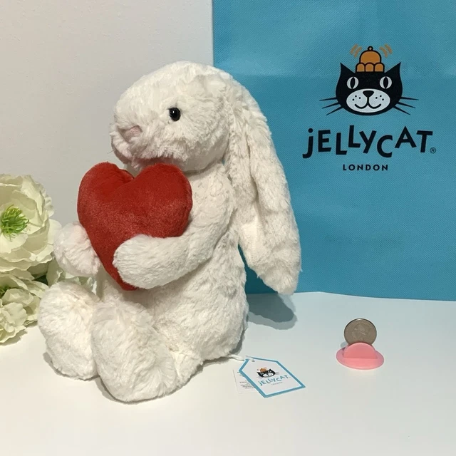 JELLYCAT BASHFUL RED Love Heart Bunny 31cm Brand New With Tags+Dust bag ...